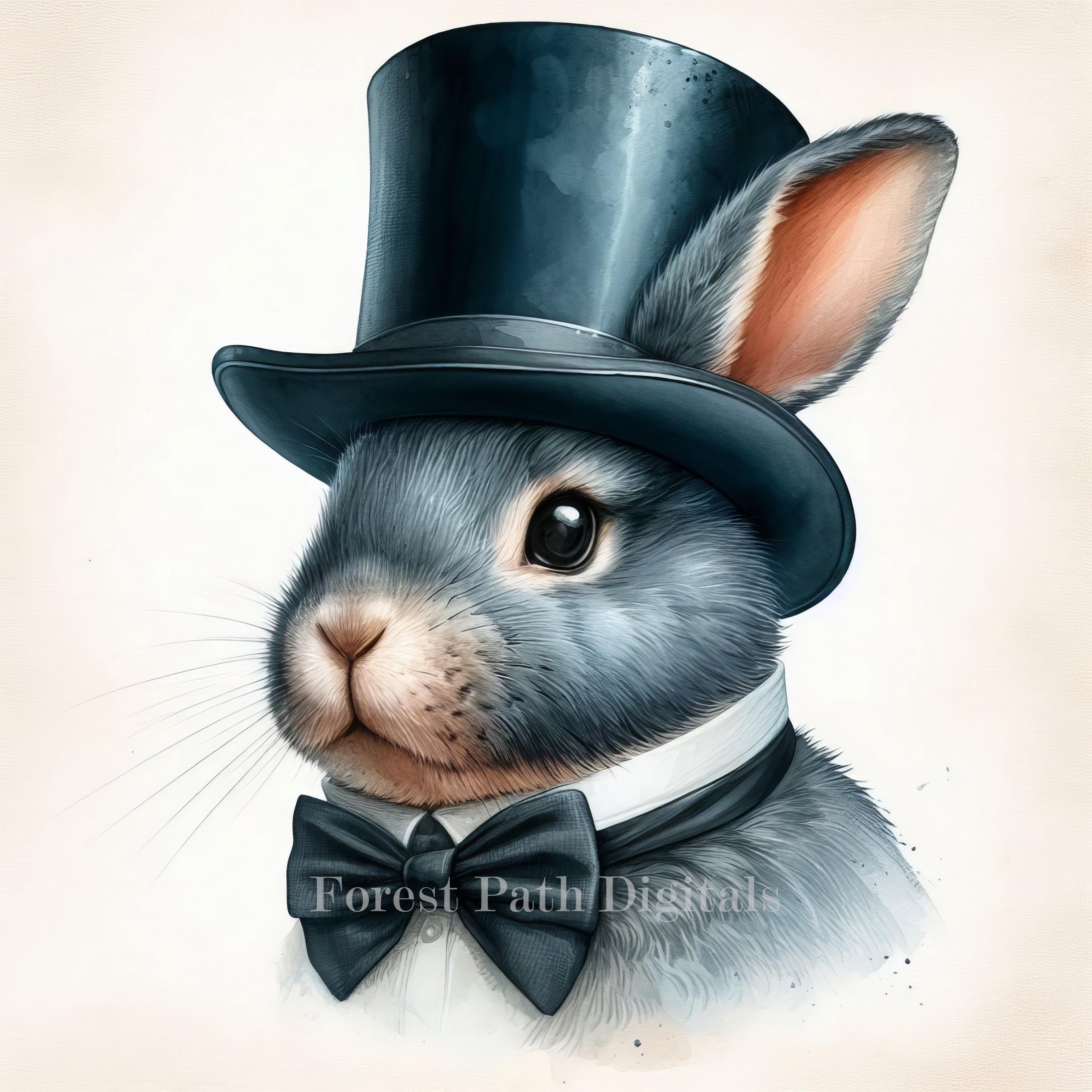 Dapper Bunny - Clip Art Bundle, Digital Files Download, Whimsical ...