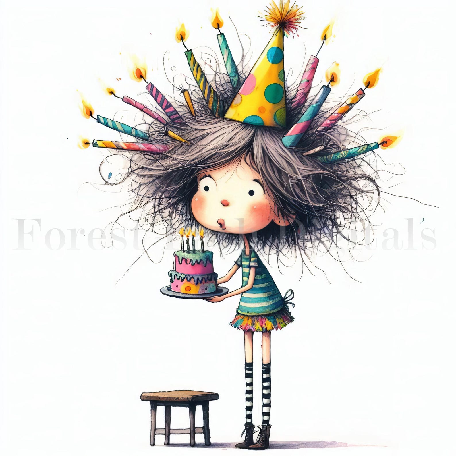 Quirky Birthday Wishes V2- Clip Art Bundle, Digital Download, Digital ...