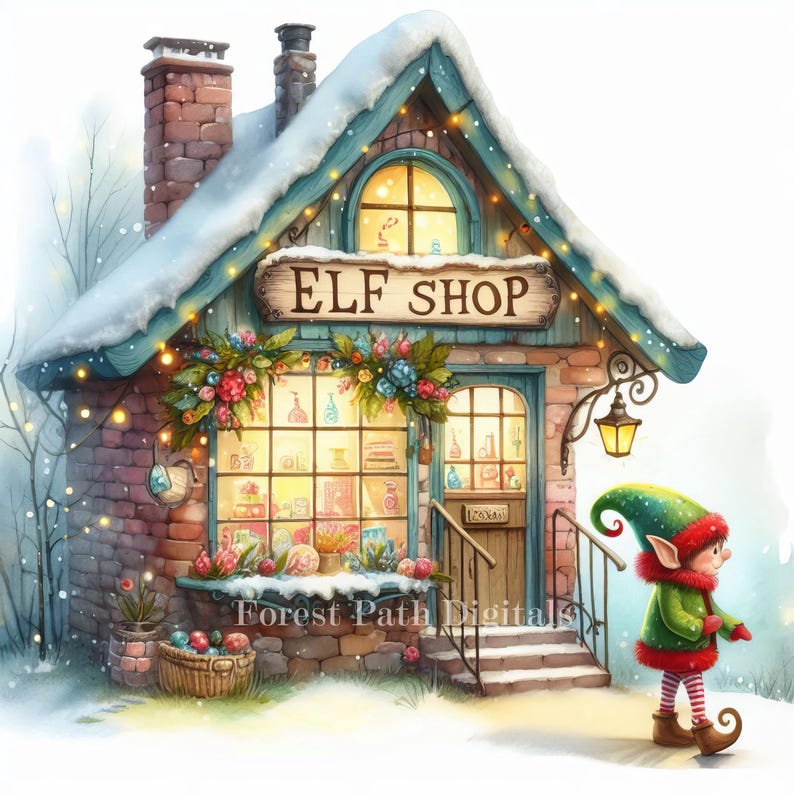 Christmas Elf Shop - Clip Art Bundle, Digital Download Images Files ...