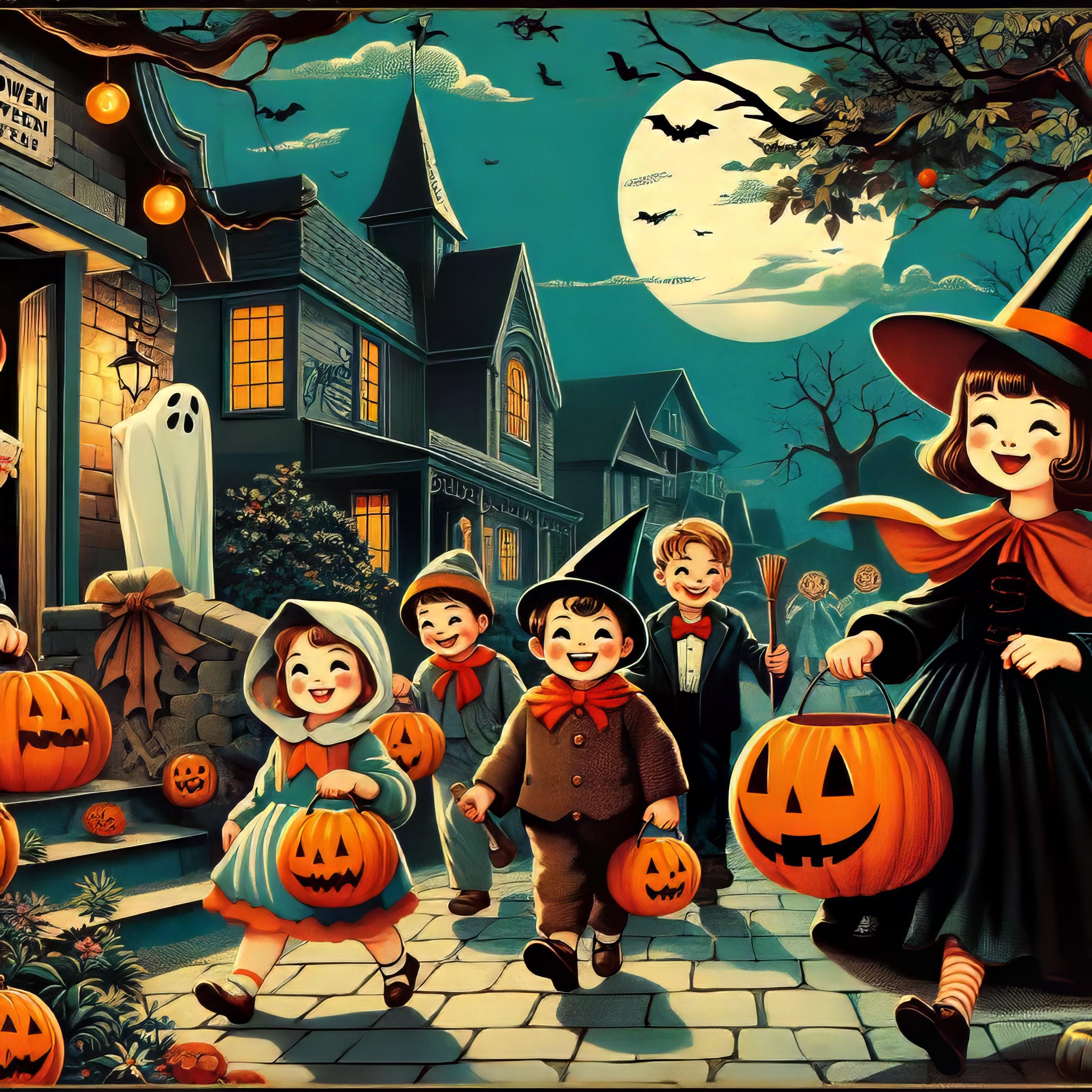 Trick or Treat Night -clip Art Bundle, Digital Download Images Files ...