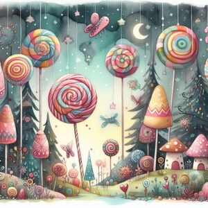Magical Lollipop Forest - Clip Art Bundle, Digital Download, Digital ...