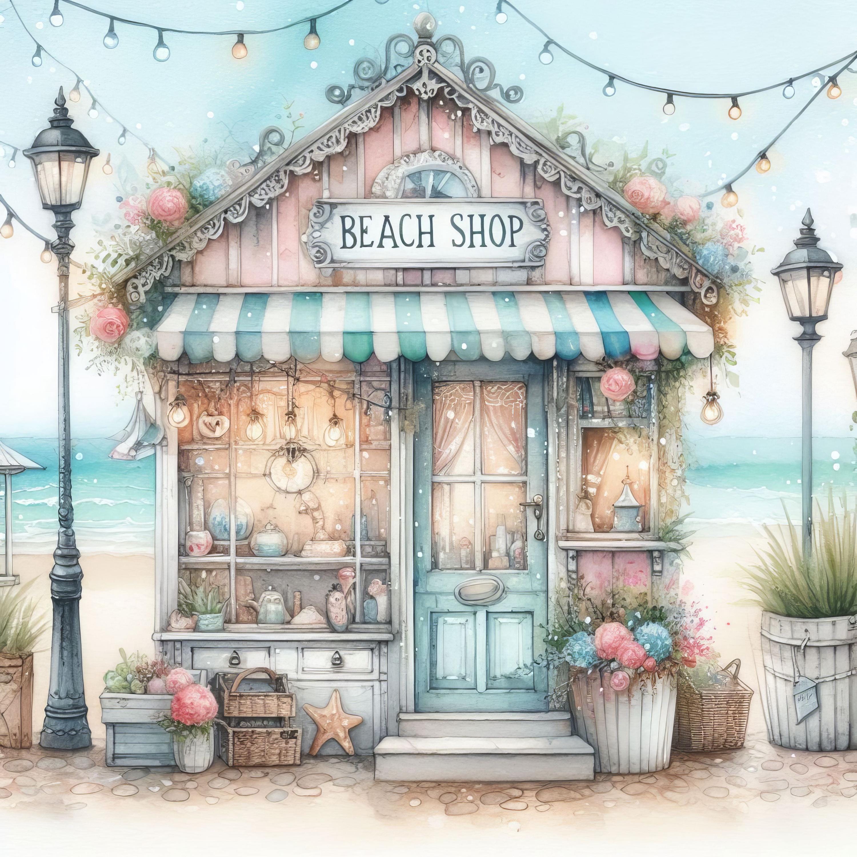Beach Shop - Clip Art Bundle, Digital Files Images Download, Whimsical ...