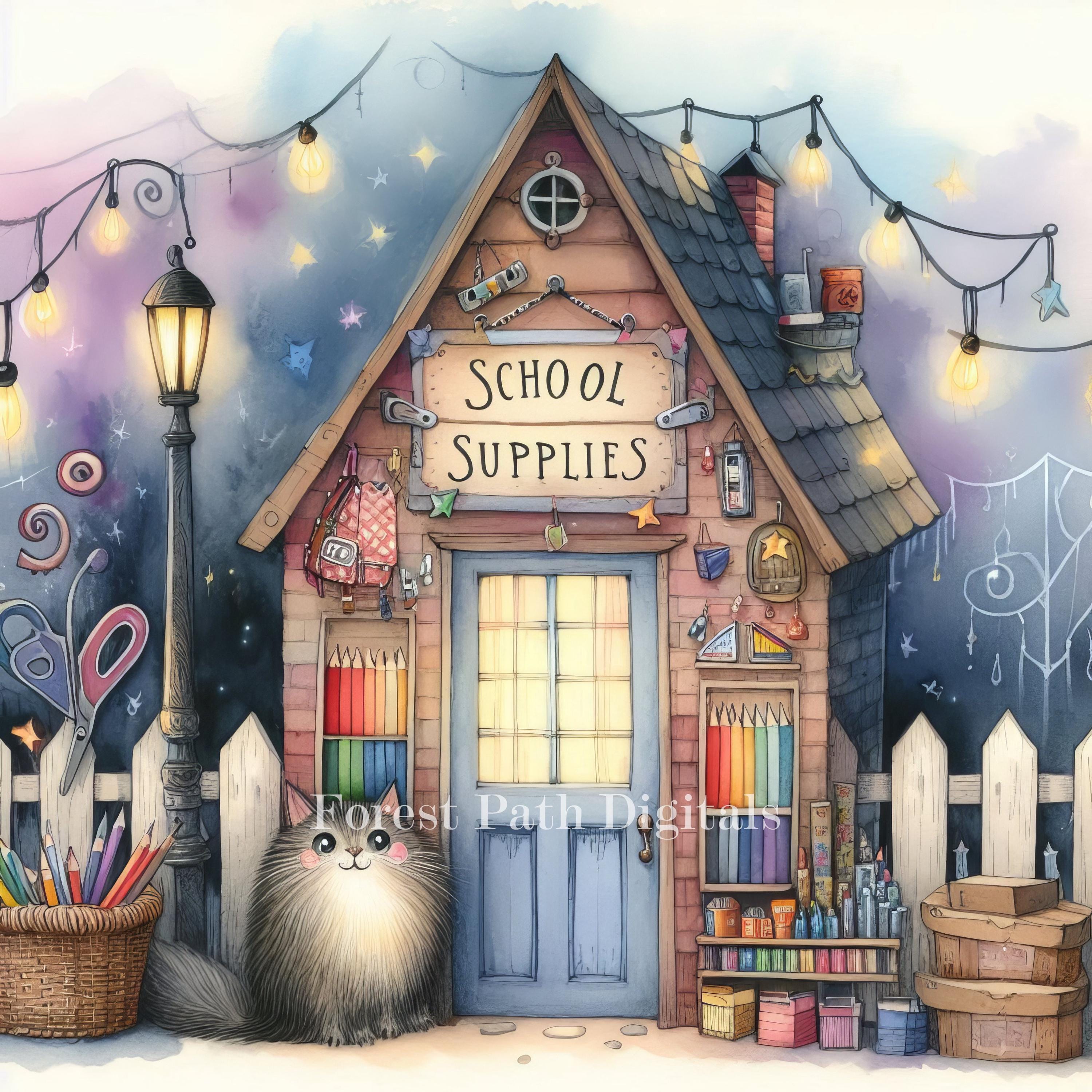 School Supplies Shop - Clip Art Bundle, Digital Download, Digital Files ...