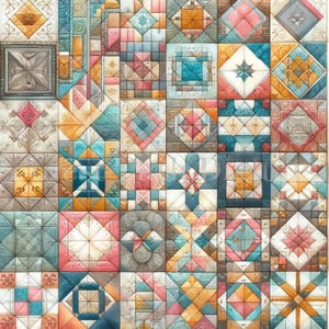 Patchwork Quilt- Clip Art Bundle, Digital Download, Digital Files ...