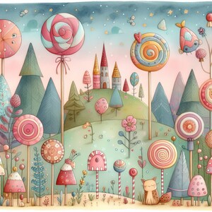Magical Lollipop Forest - Clip Art Bundle, Digital Download, Digital ...