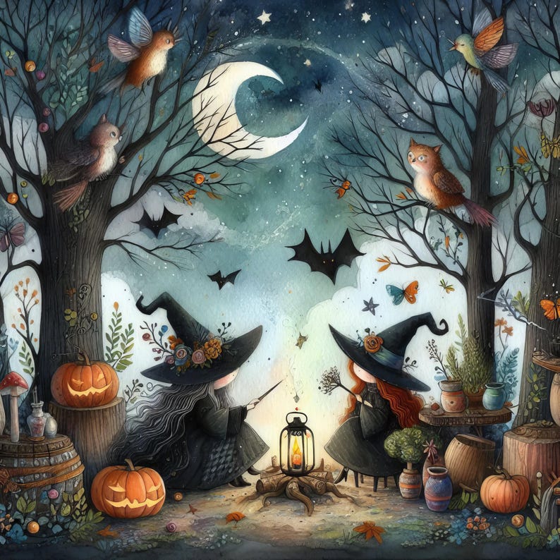Magical Witch Forest V2 - Clip Art Bundle, Digital Download, Digital ...
