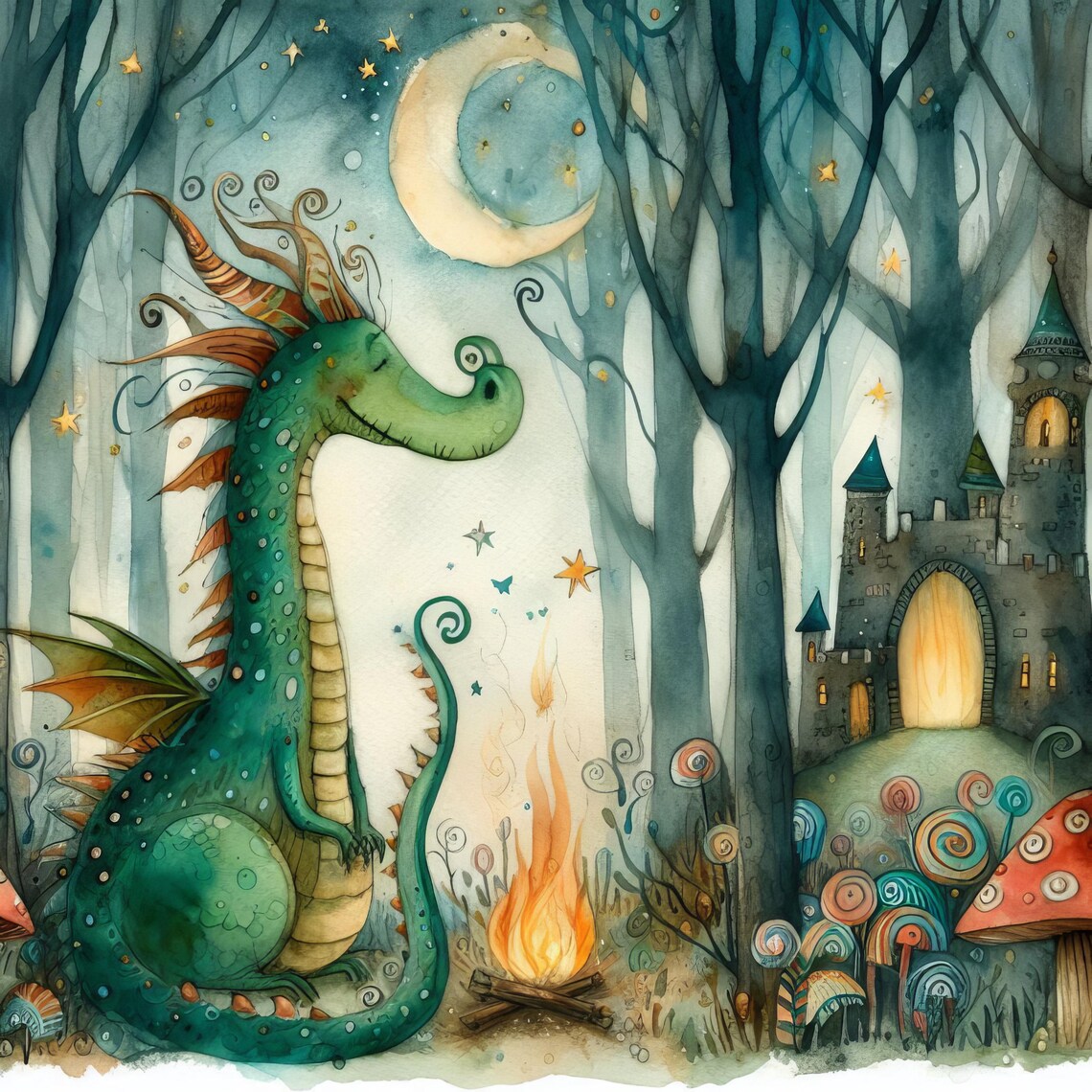 Magical Dragon Forest - Clip Art Bundle, Digital Download, Digital ...