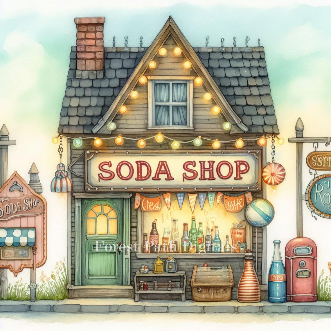Soda Shop - Clip Art Bundle, Digital Download, Digital Files, Whimsical ...