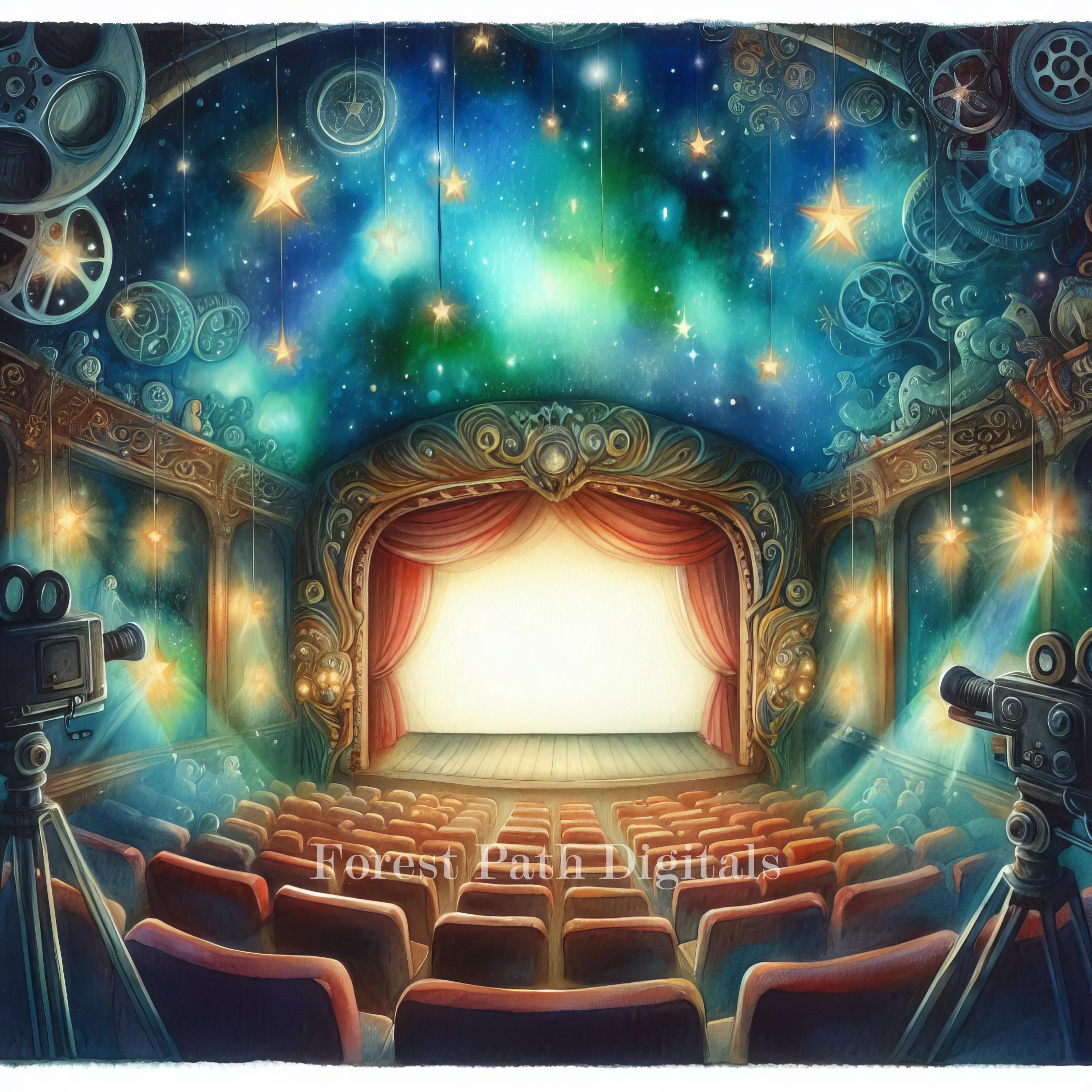 Movie Theater - Clip Art Bundle, Digital Images, Whimsical, Quirky ...