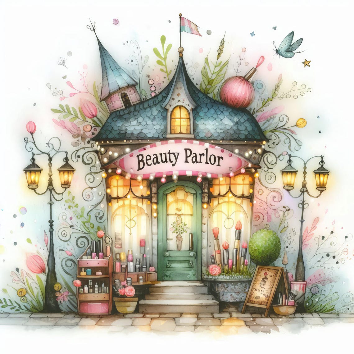 Beauty Parlor - Clip Art Bundle, Digital Download Images Files ...