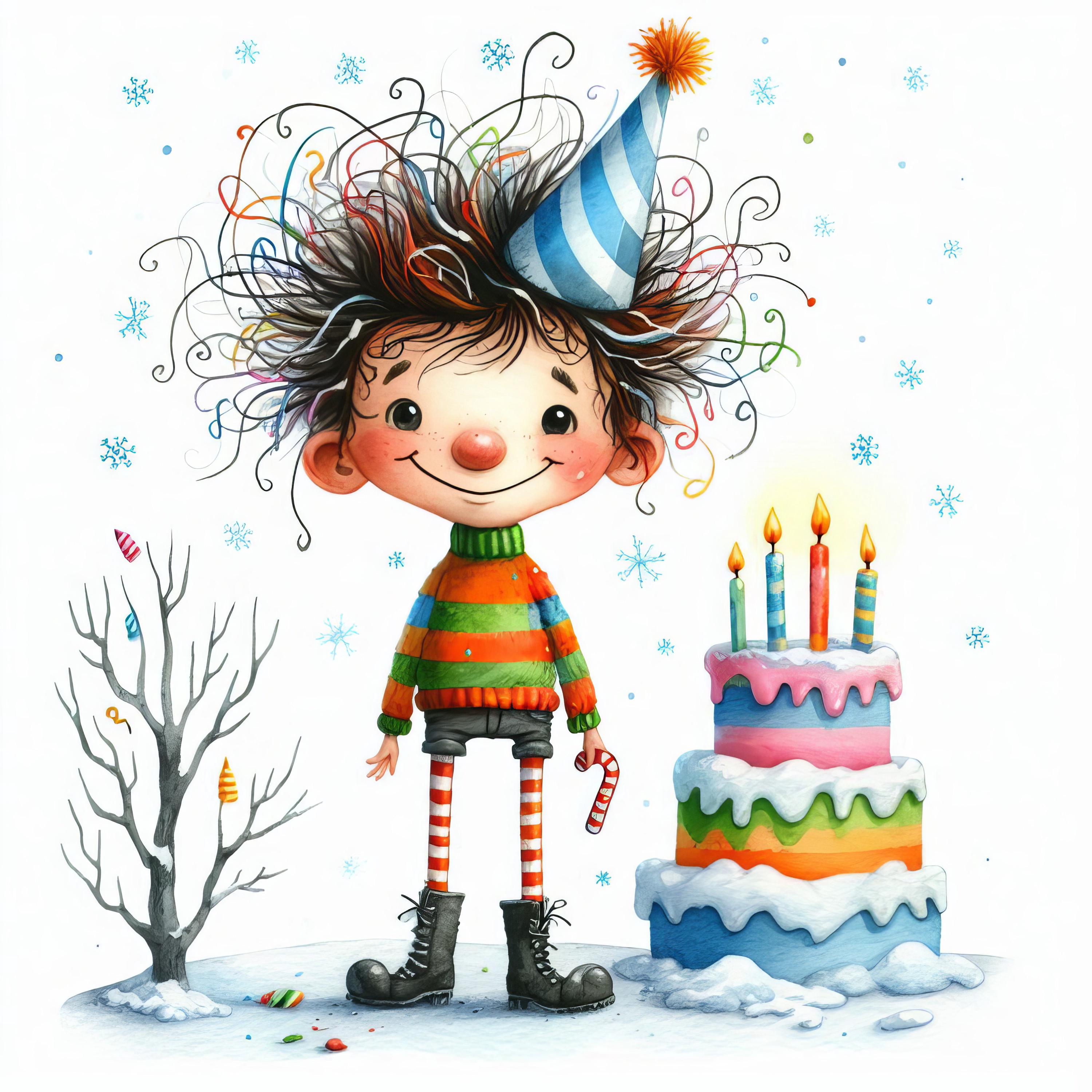 Quirky Winter Birthday - Clip Art Bundle, Digital Download, Digital ...