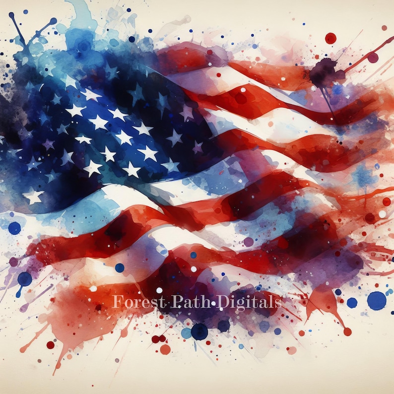 American Flag -clip Art Bundle, Digital Files Download, Whimsical ...