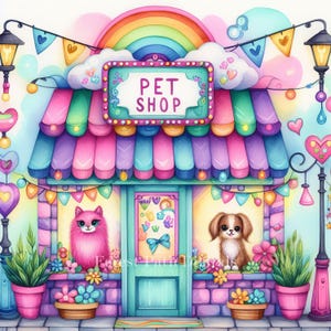 Rainbow Pet Shop - Clip Art Bundle, Digital Download, Digital Files ...