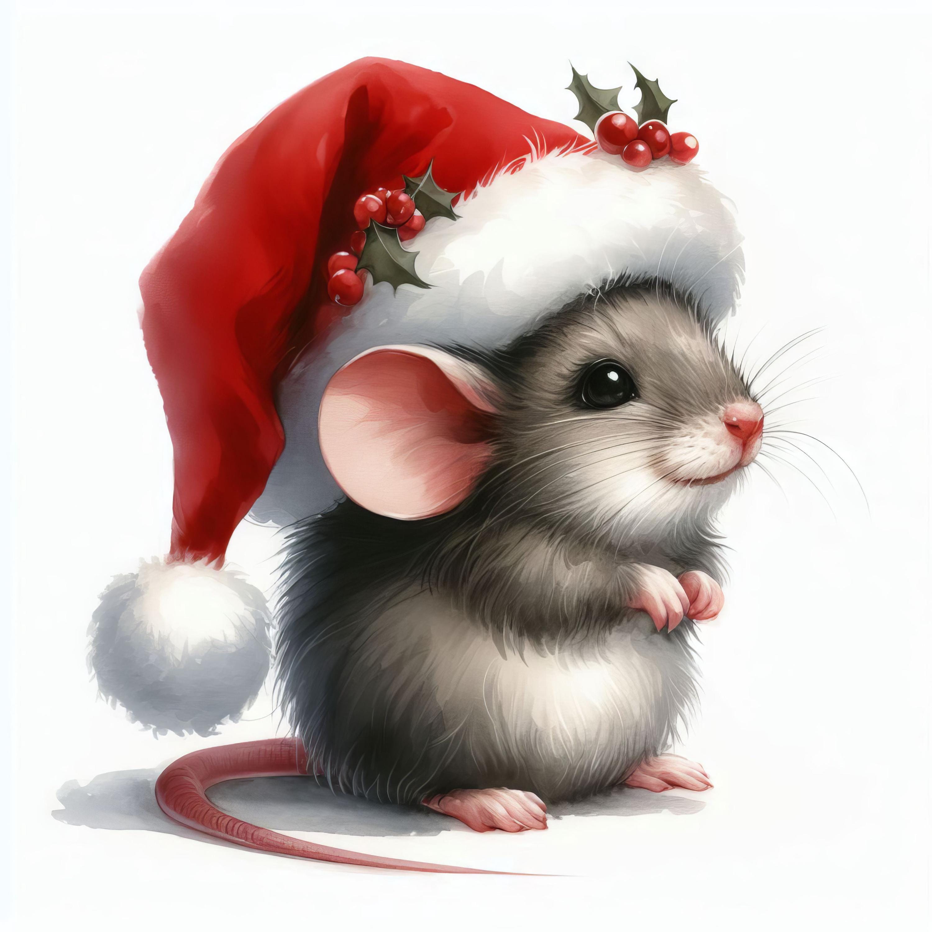 Sweet Christmas Mouse - Clip Art Bundle, Digital Files Download ...