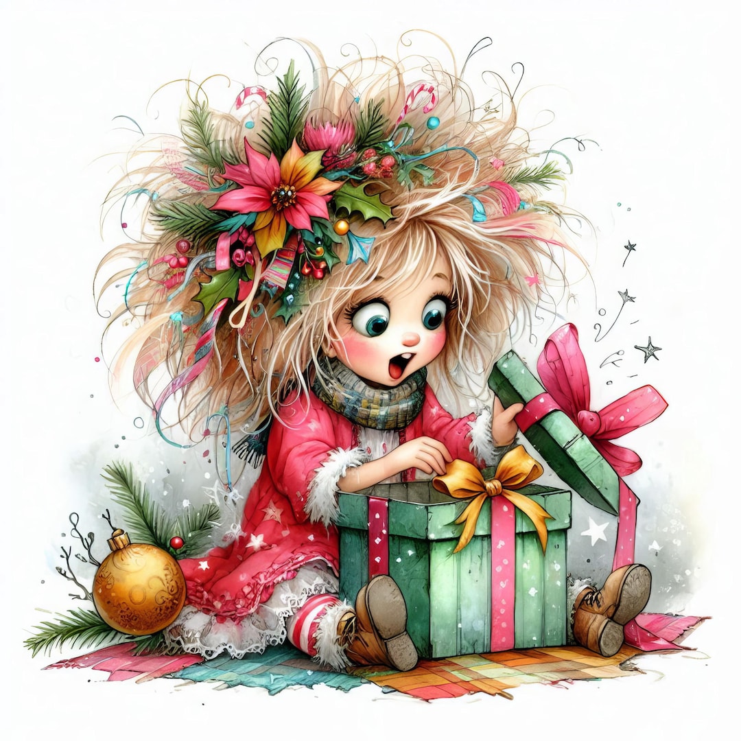 Quirky Christmas Surprise - Clip Art Bundle, Digital Download, Digital ...