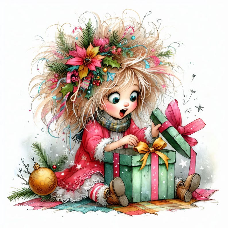 Quirky Christmas Surprise - Clip Art Bundle, Digital Download, Digital ...