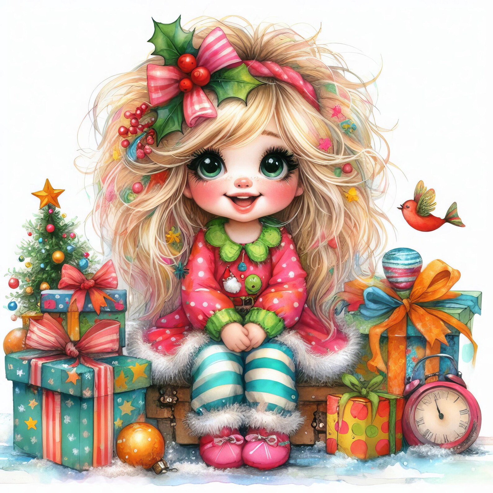 Waiting for Santa - Clip Art Bundle, Digital Download, Digital Files ...