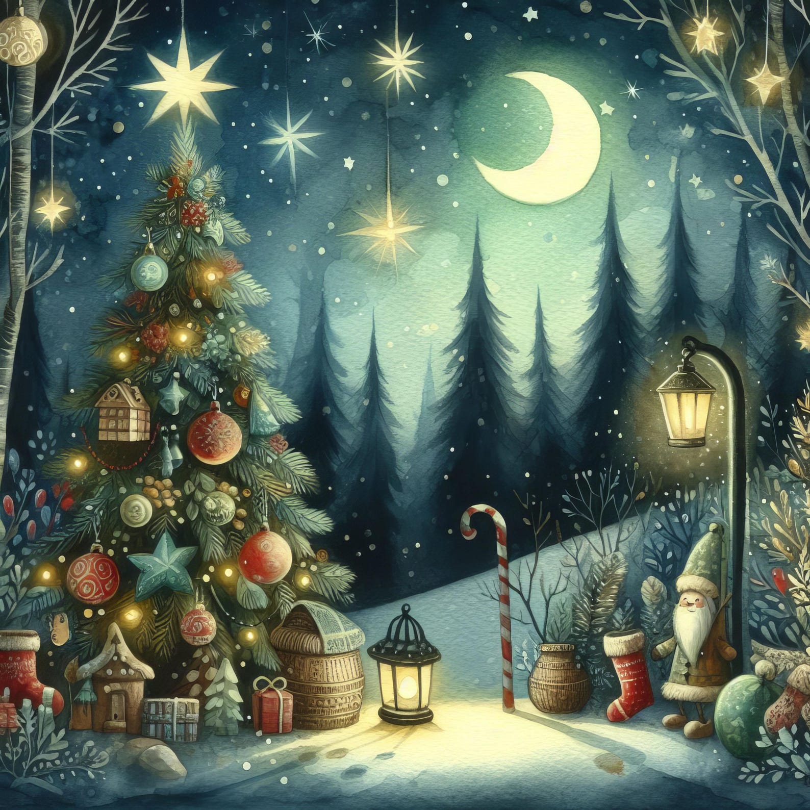 Magical Christmas Forest - Clip Art Bundle, Digital Download, Digital ...