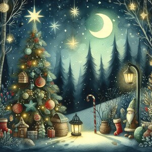 Magical Christmas Forest - Clip Art Bundle, Digital Download, Digital ...