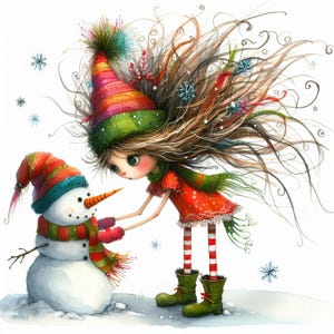 Quirky Snowman Friend - Clip Art Bundle, Digital Download, Digital ...