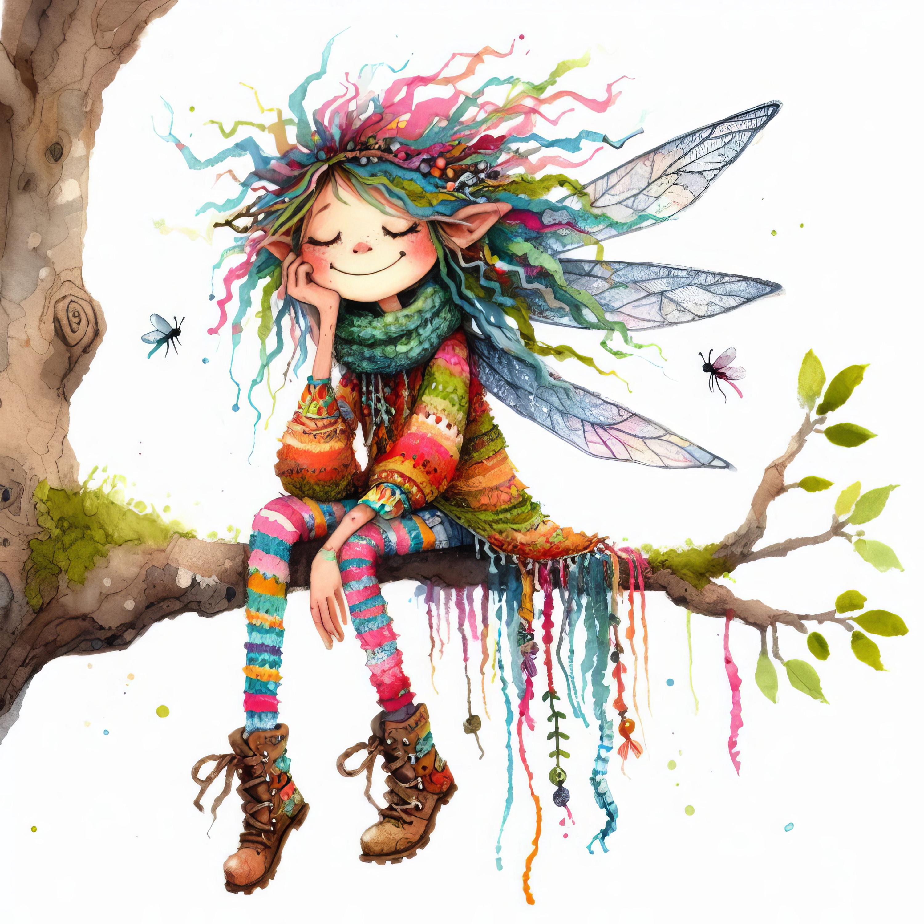 Quirky Boho Fairy - Clip Art Bundle, Digital Download, Digital Files ...