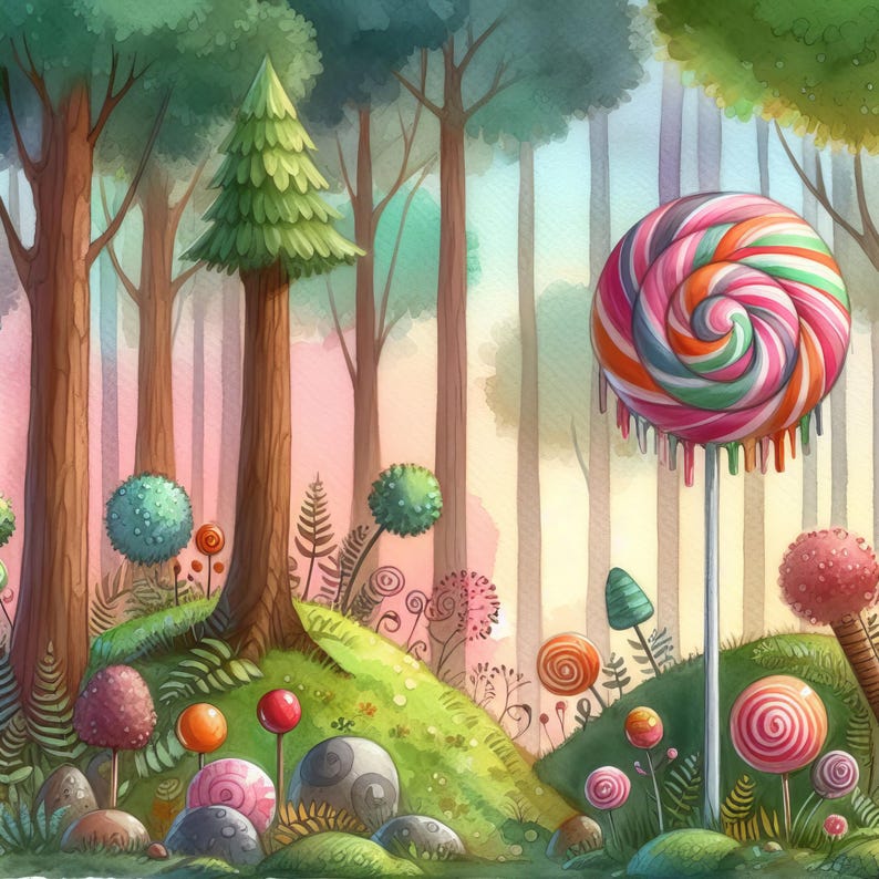 Magical Lollipop Forest - Clip Art Bundle, Digital Download, Digital ...