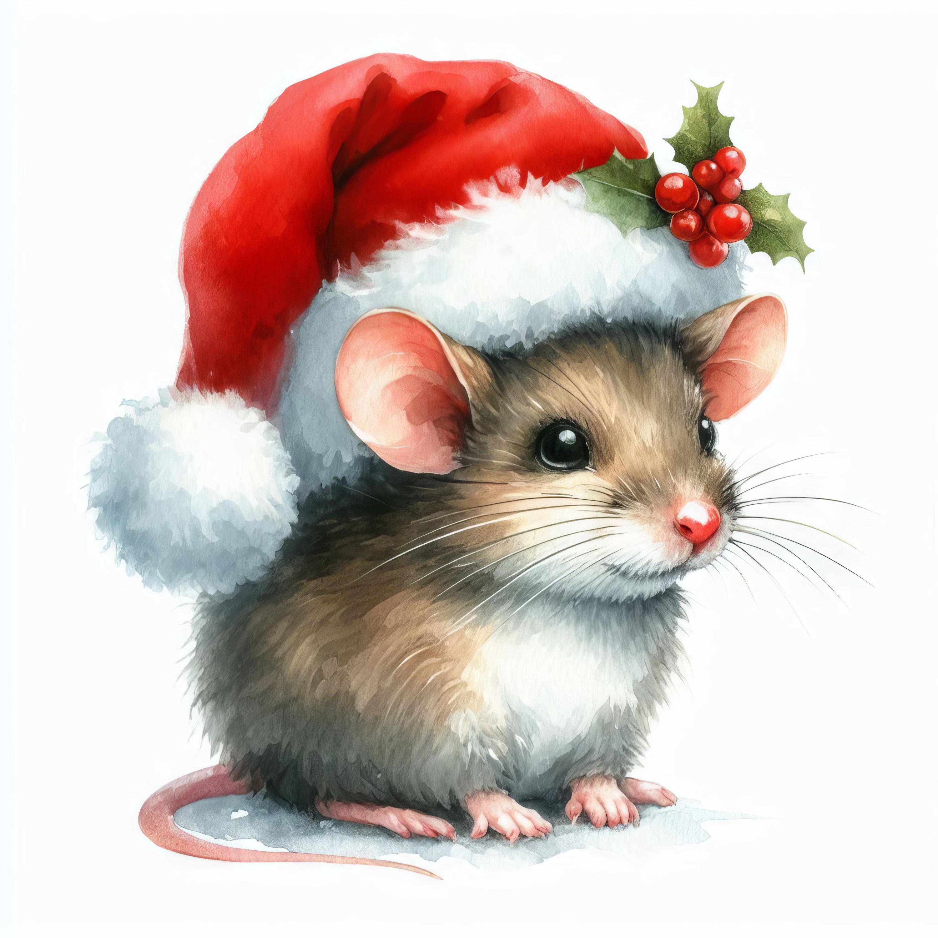 Sweet Christmas Mouse - Clip Art Bundle, Digital Files Download ...