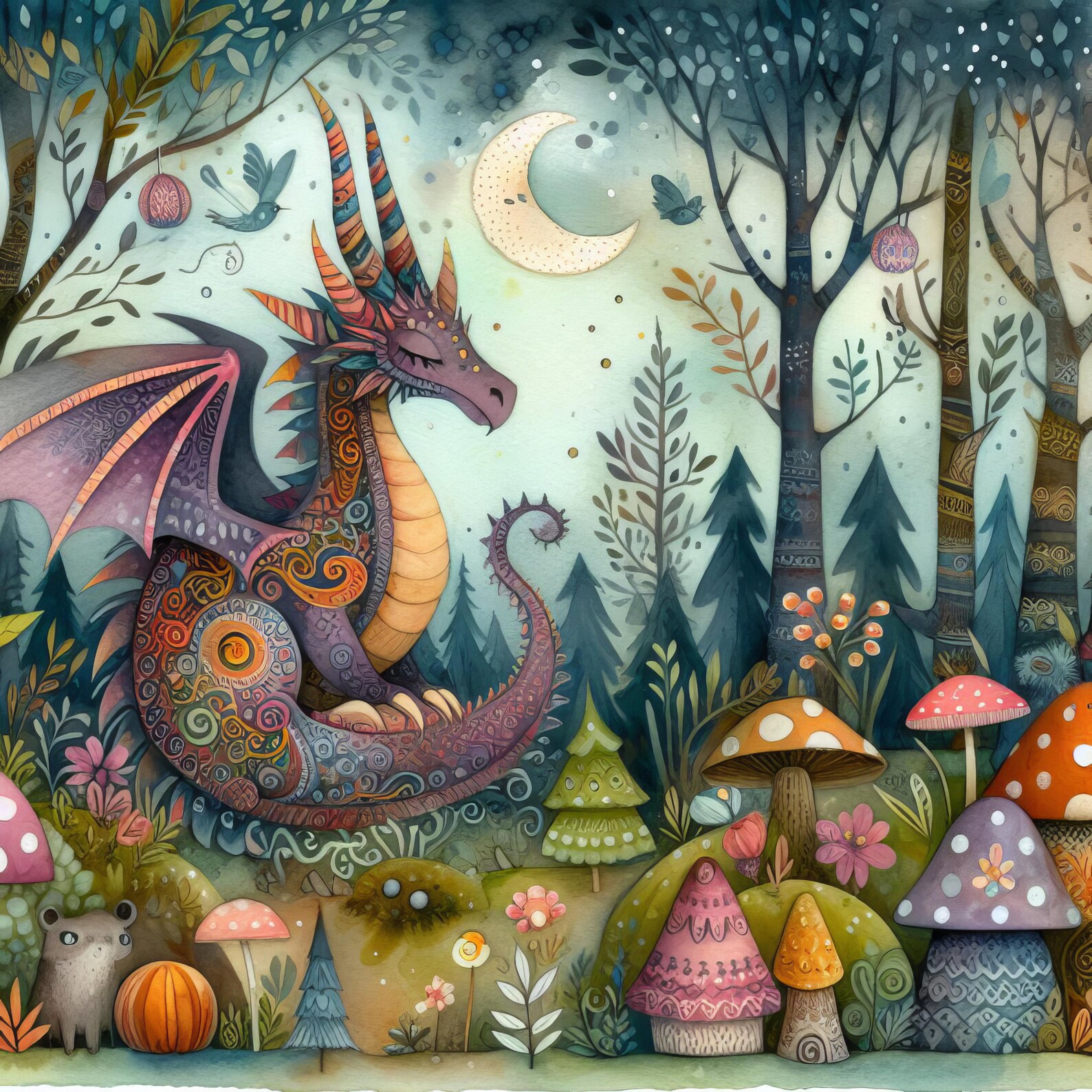 Magical Dragon Forest - Clip Art Bundle, Digital Download, Digital ...