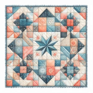 Star Quilt - Clip Art Bundle, Digital Download, Digital Files, Digital ...