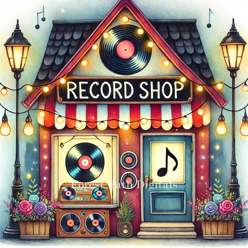 Record Shop - Clip Art Bundle, Digital Download, Digital Files ...