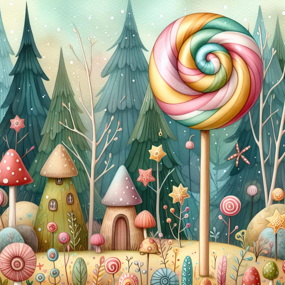 Magical Lollipop Forest - Clip Art Bundle, Digital Download, Digital ...