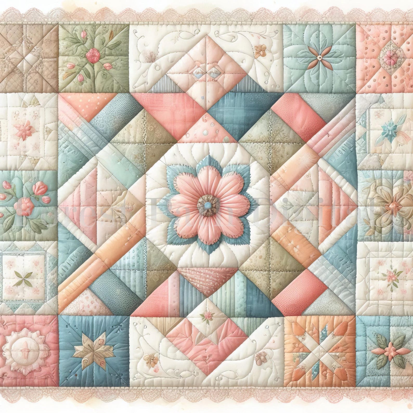 Patchwork Quilt- Clip Art Bundle, Digital Download, Digital Files, Digital Images, Wall Art ...