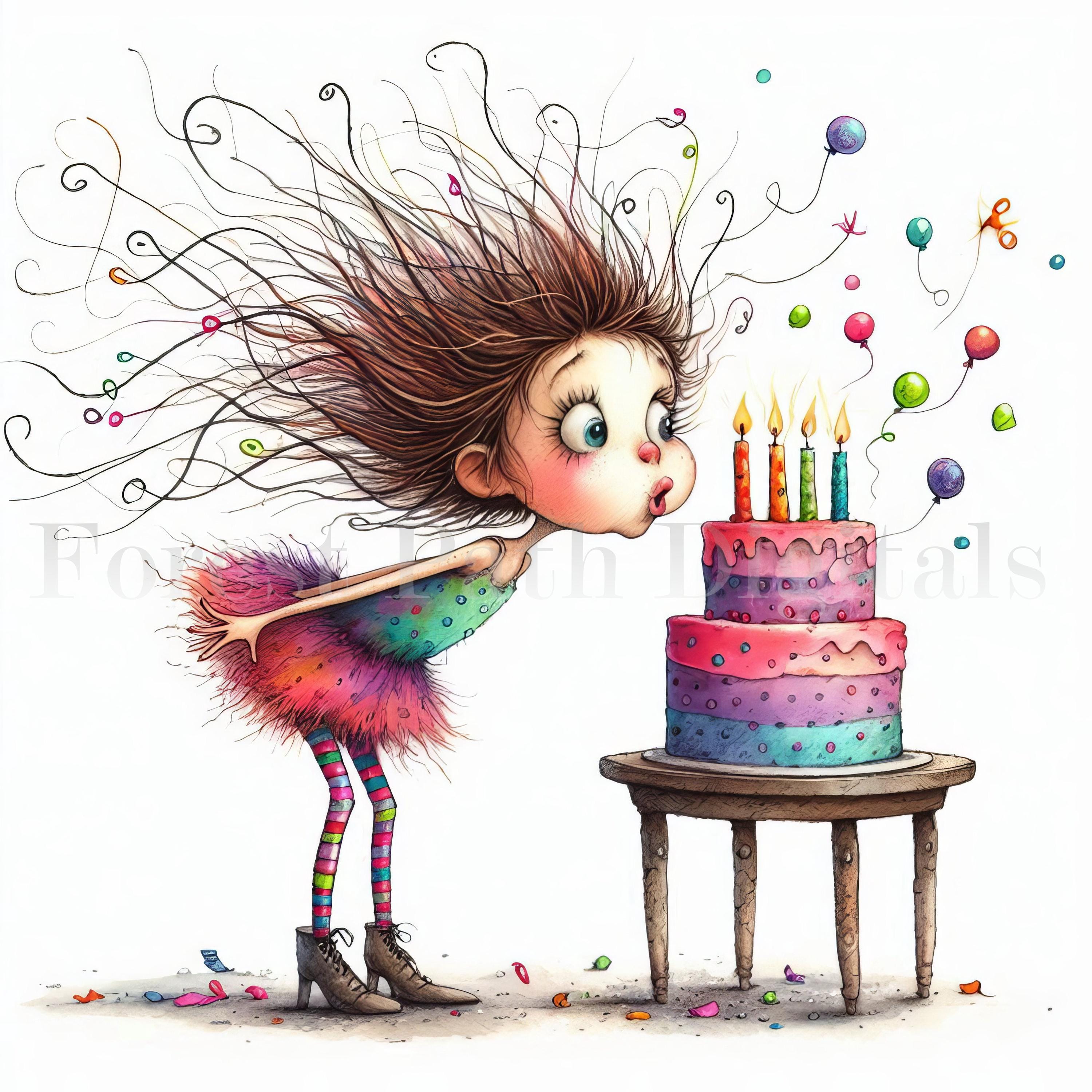 Quirky Birthday Wishes V2- Clip Art Bundle, Digital Download, Digital ...