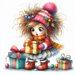 Quirky Christmas Surprise - Clip Art Bundle, Digital Download, Digital ...