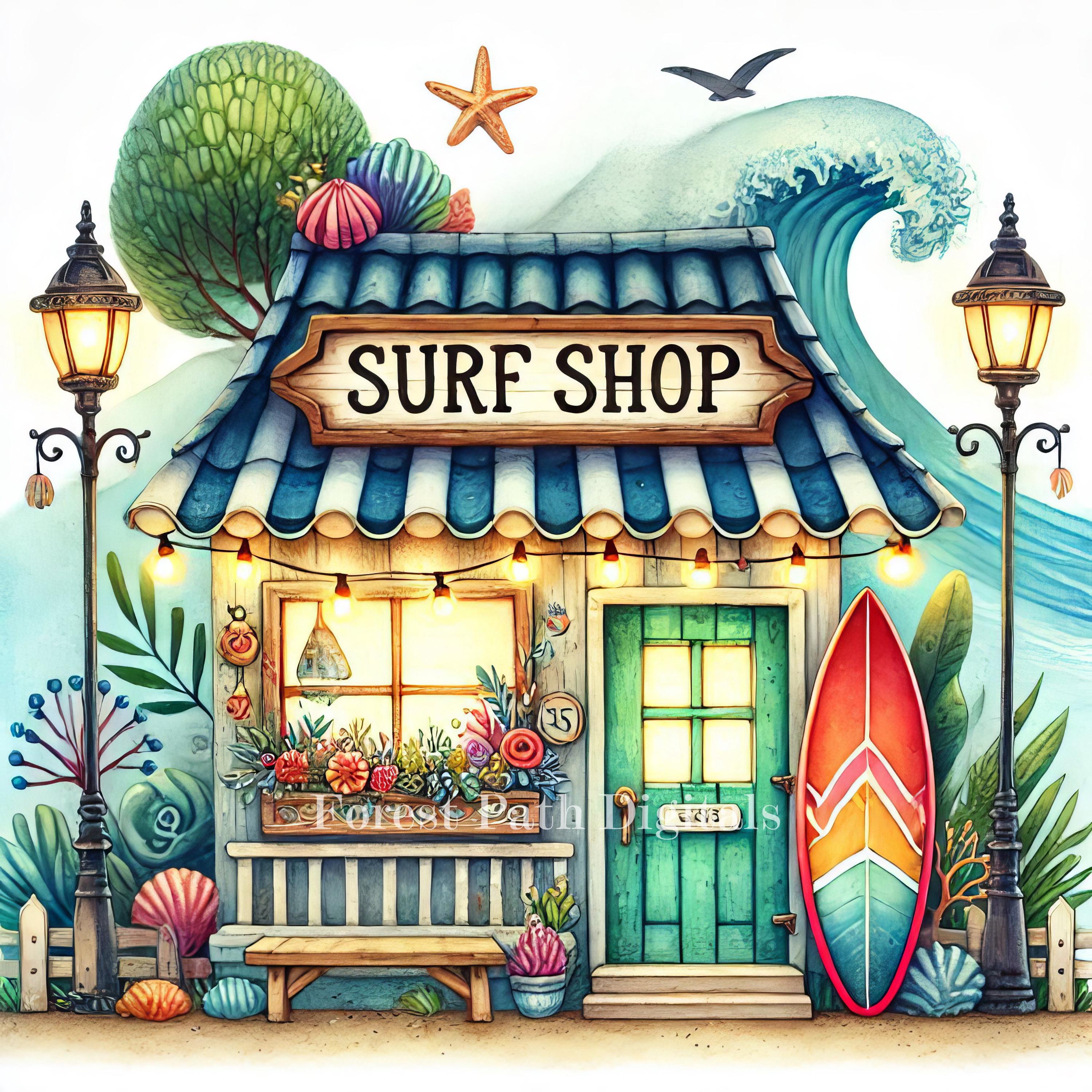 Surf Shop - Clip Art Bundle, Digital Download, Digital Files, Whimsical ...