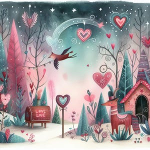 Magical Valentine's Day Forest - Clip Art Bundle, Digital Download ...