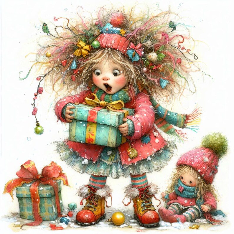 Quirky Christmas Surprise - Clip Art Bundle, Digital Download, Digital ...