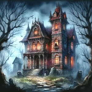 Halloween Haunted House - Clip Art Bundle, Digital Download, Digital ...