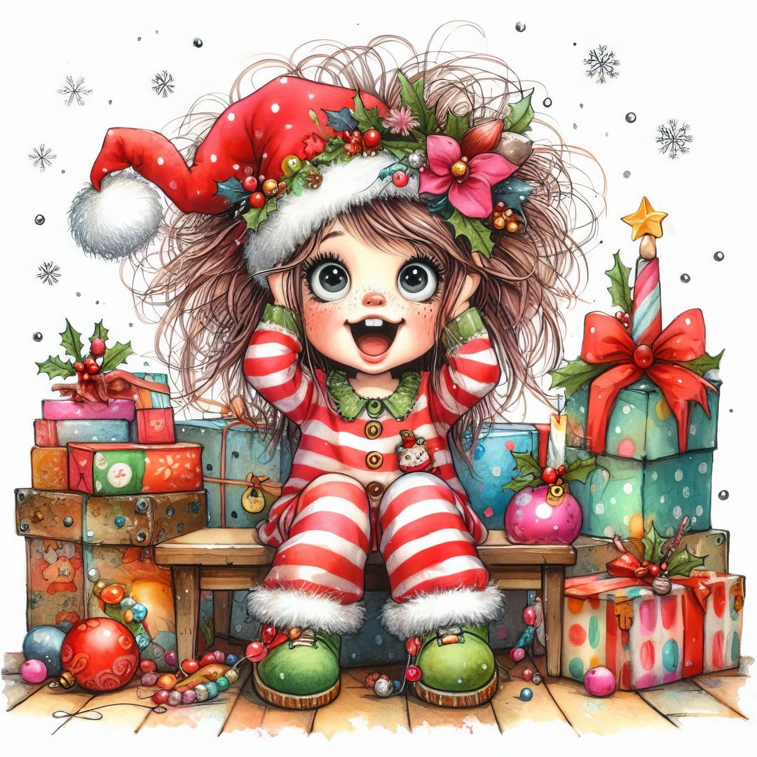 Waiting for Santa - Clip Art Bundle, Digital Download, Digital Files ...