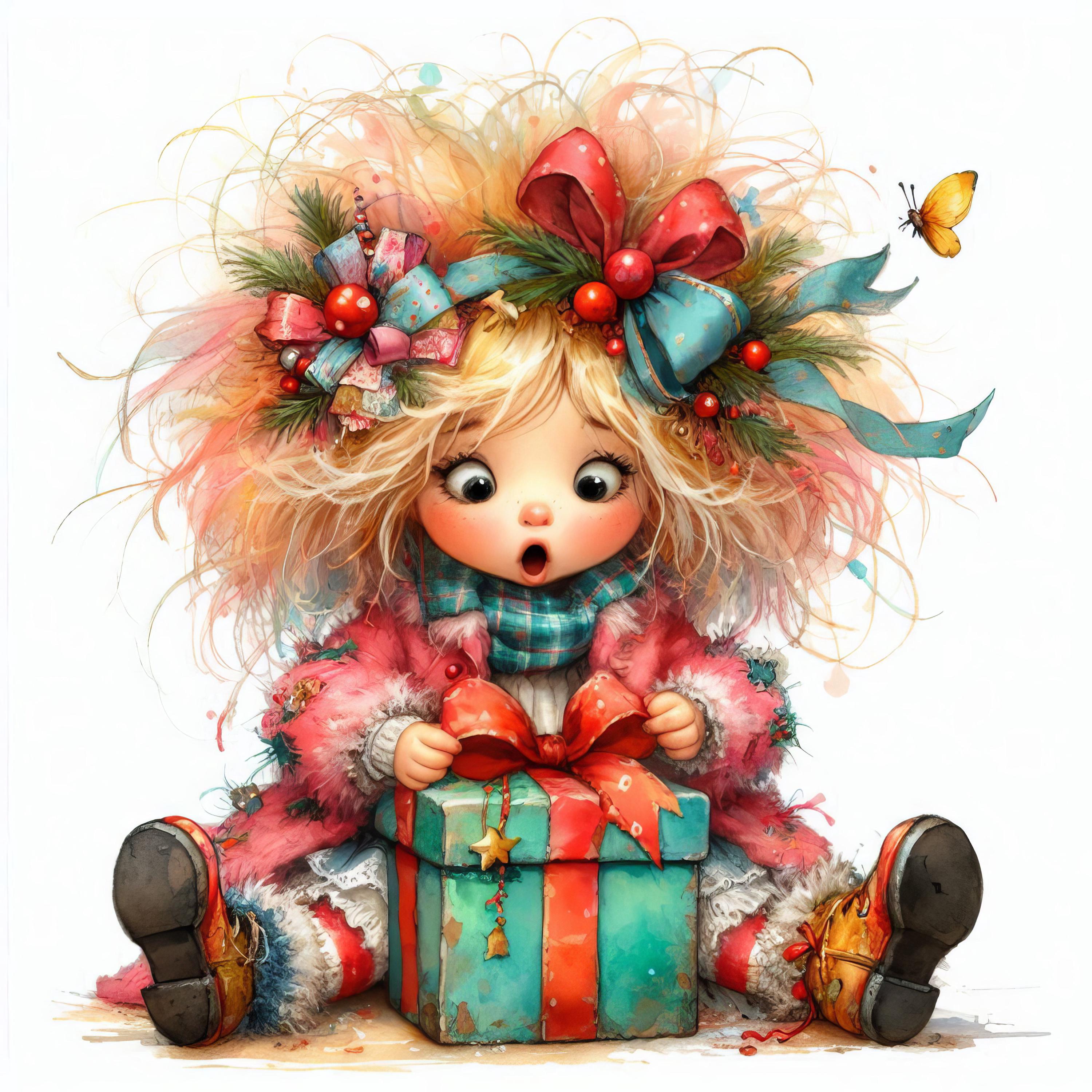 Quirky Christmas Surprise - Clip Art Bundle, Digital Download, Digital ...