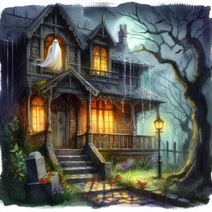 Halloween Haunted House - Clip Art Bundle, Digital Download, Digital ...