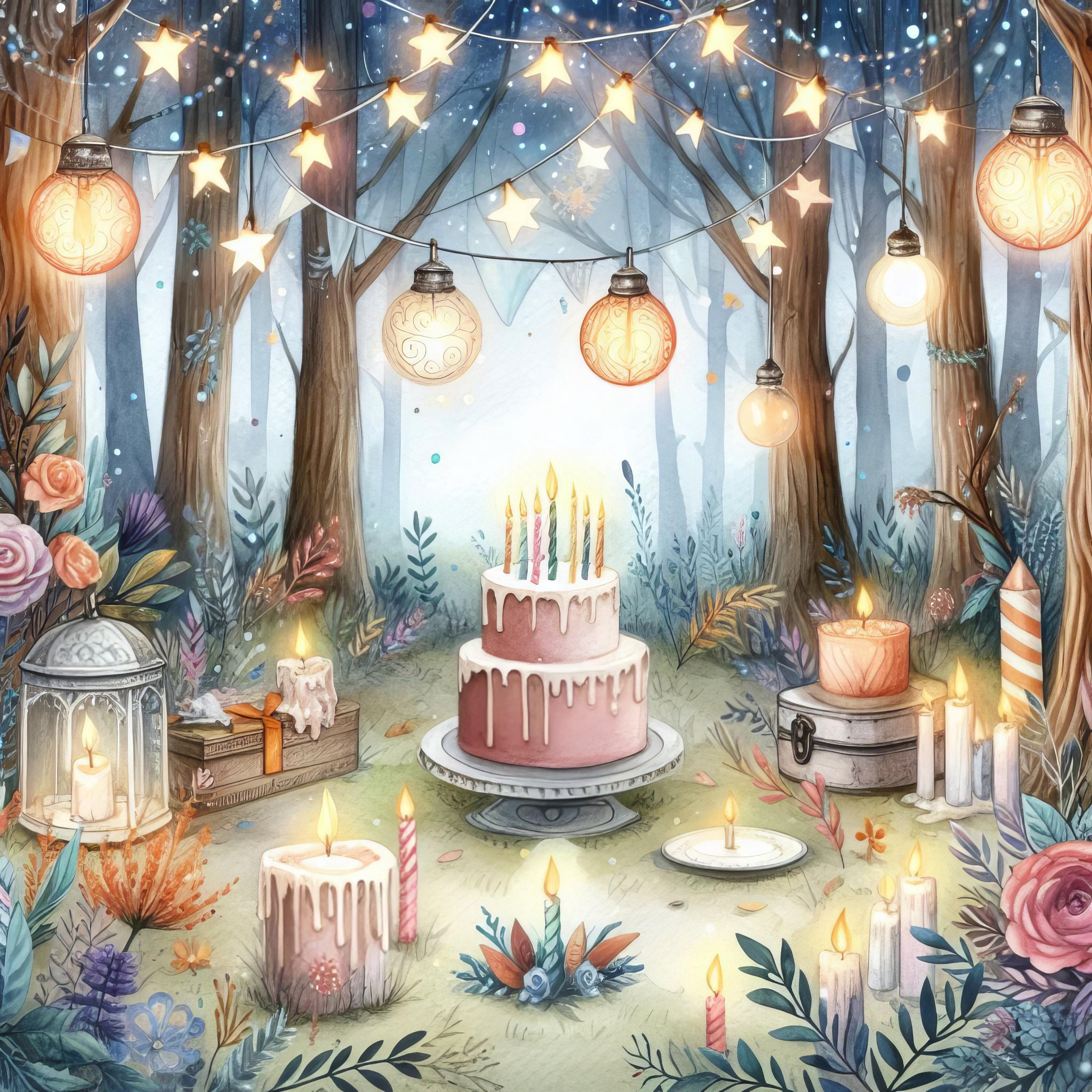 Boho Birthday Forest- Clip Art Bundle, Digital Download, Digital Files ...