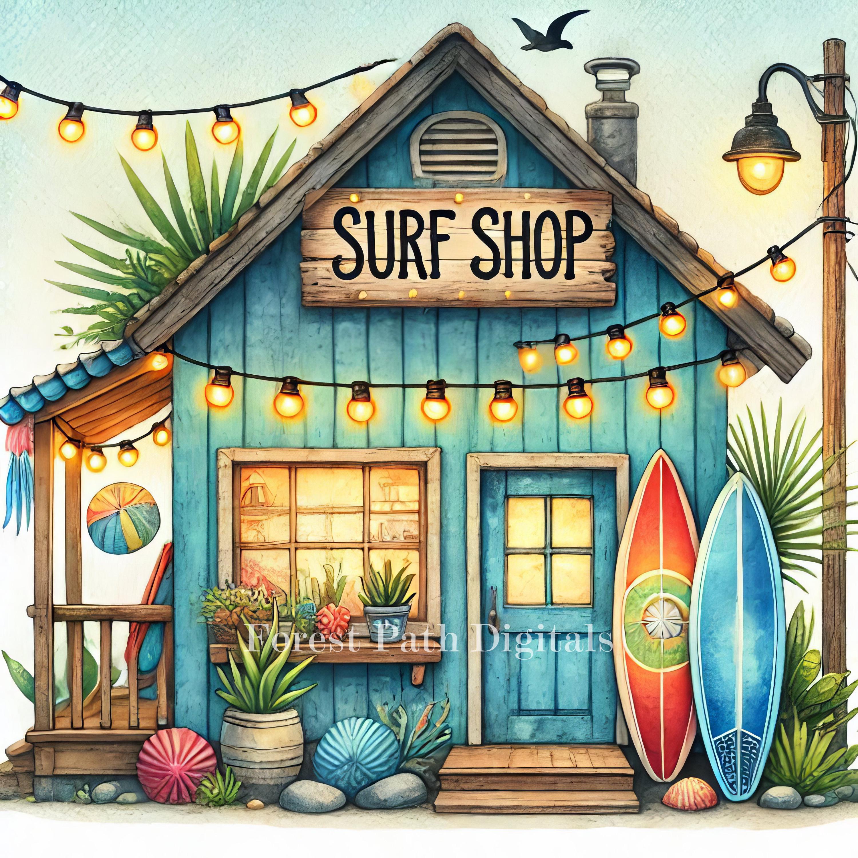 Surf Shop - Clip Art Bundle, Digital Download, Digital Files, Whimsical ...