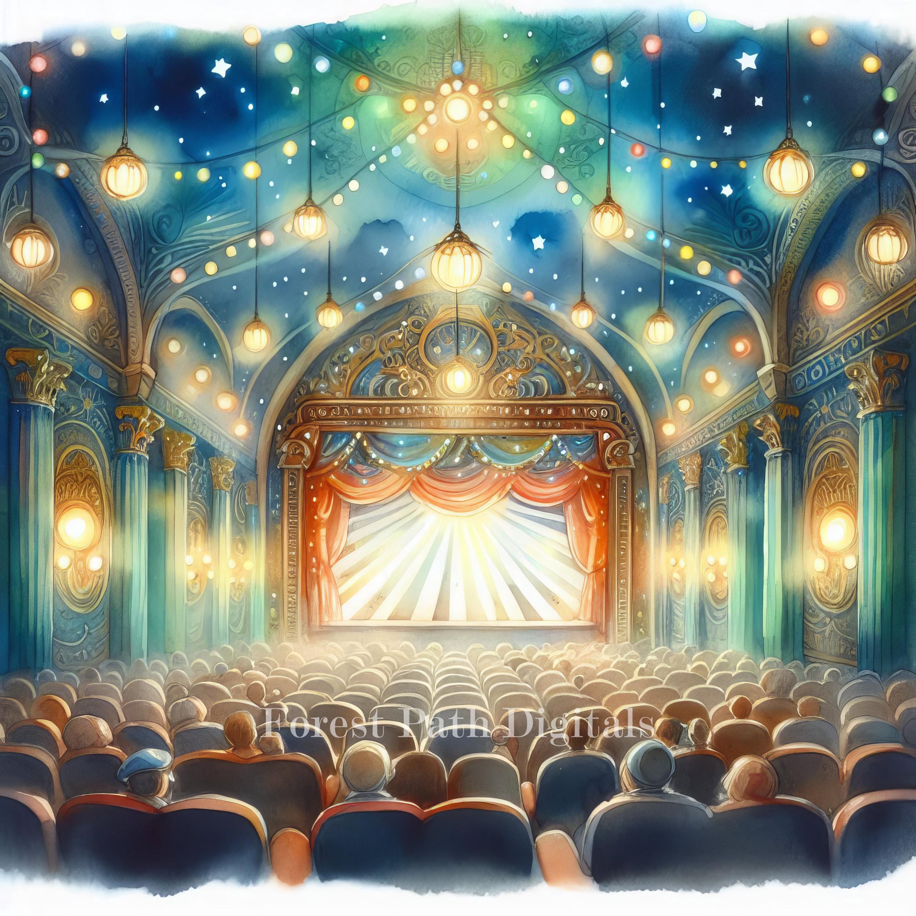 Movie Theater - Clip Art Bundle, Digital Images, Whimsical, Quirky ...