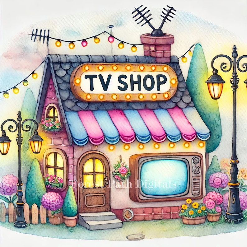 TV Shop - Clip Art Bundle, Digital Download, Digital Files, Whimsical ...