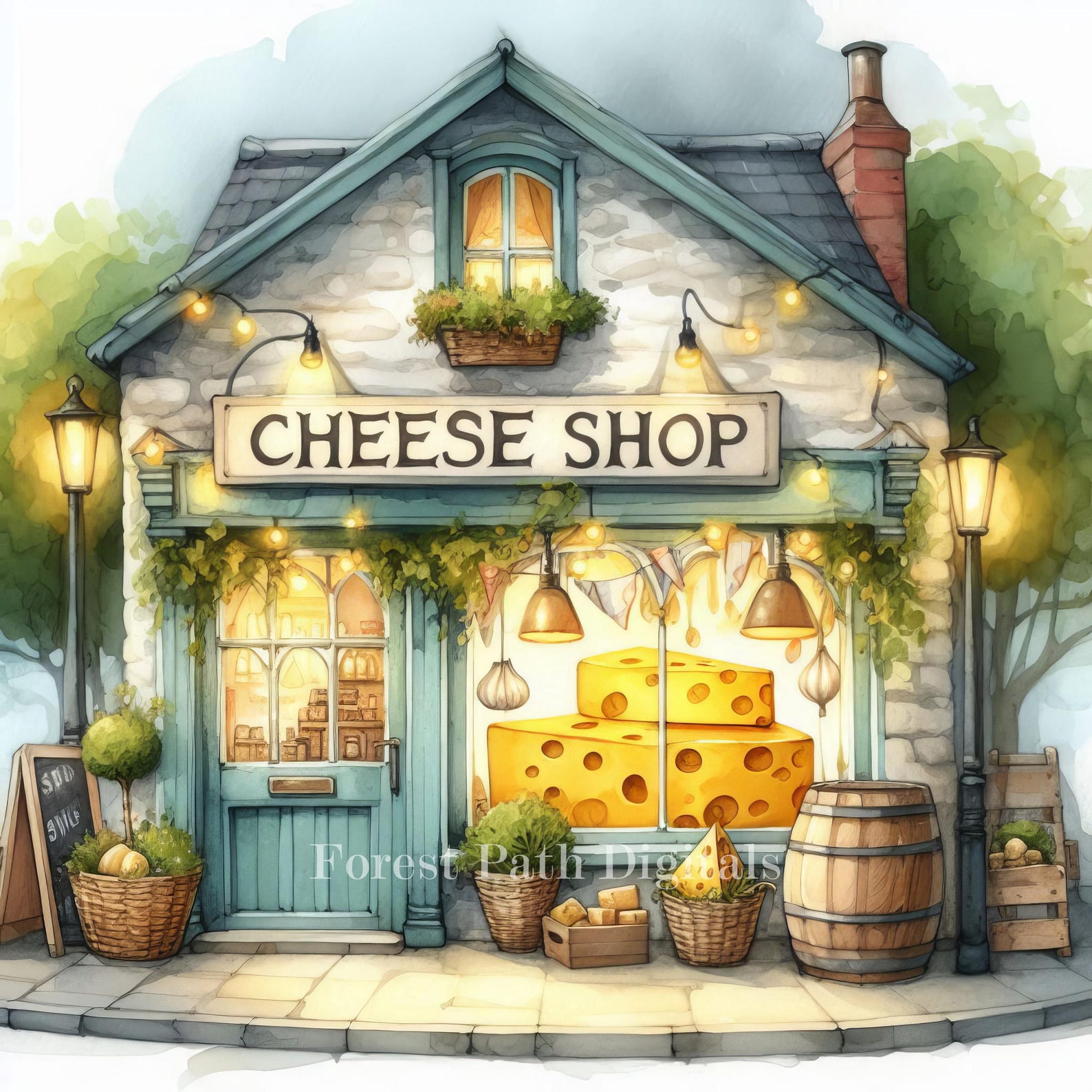 Cheese Shop- Clip Art Bundle, Digital Files Images Download, Whimsical ...