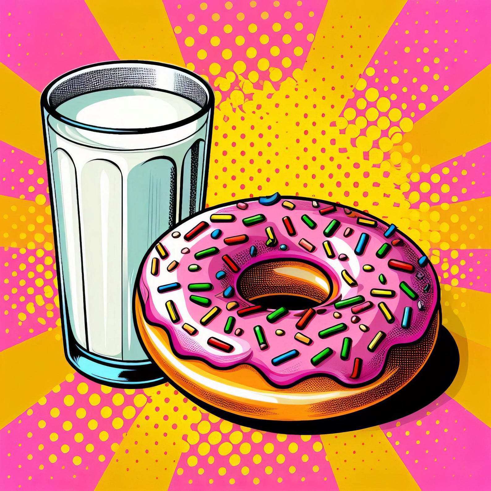 Pop Art Donut - Digital Clip Art Bundle, Whimsical, Avant-garde, Kitch ...