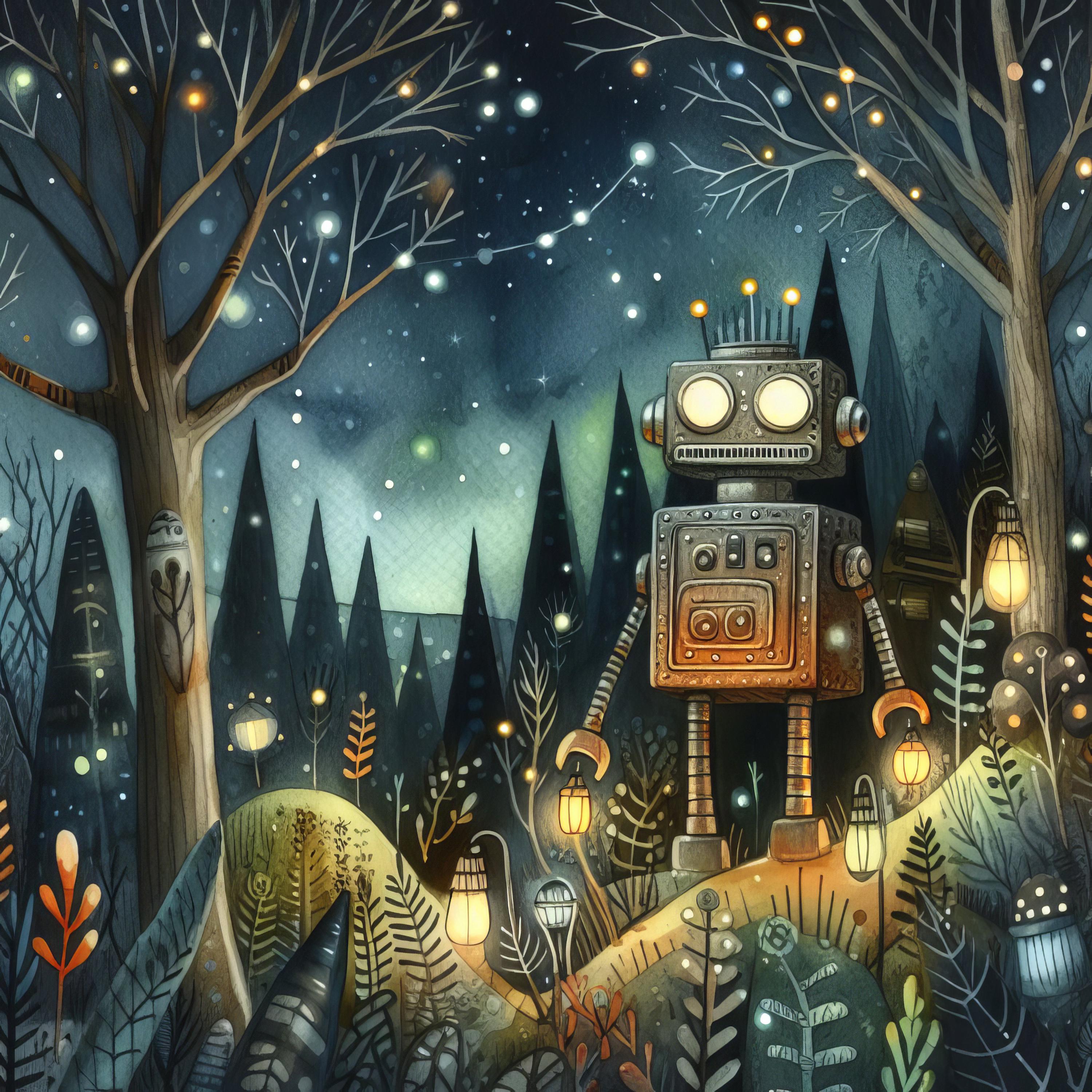 Magical Robot Forest - Clip Art Bundle, Digital Download, Digital Files ...
