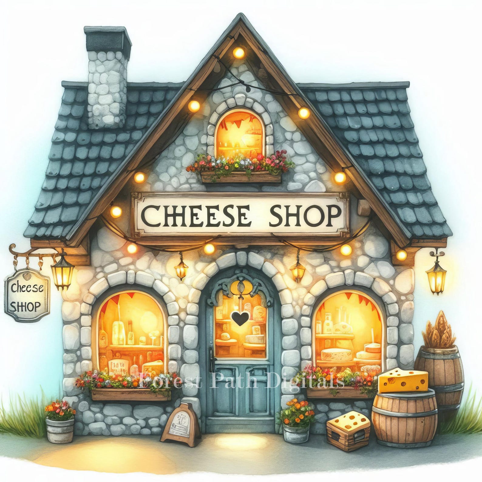 Cheese Shop- Clip Art Bundle, Digital Files Images Download, Whimsical ...