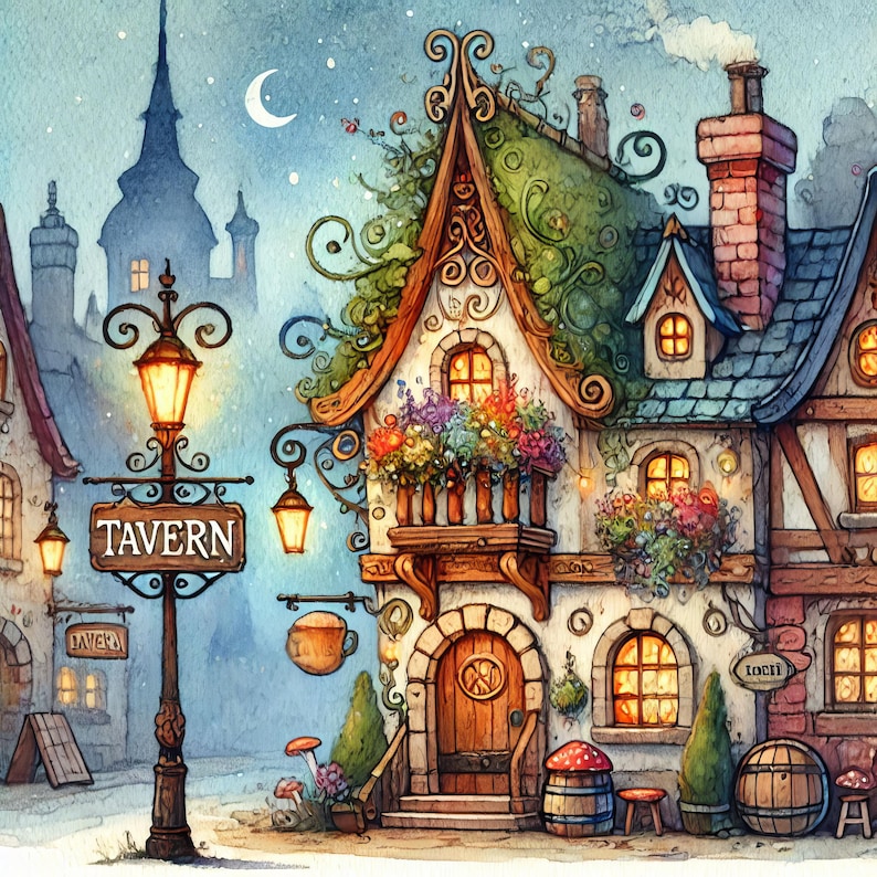 Village Tavern - Clip Art Bundle, Digital Download, Files, Whimsical ...
